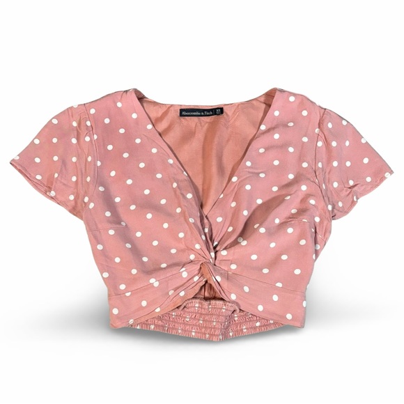 American Eagle Outfitters | Tops | American Eagle Pink Polka Dot Crop ...